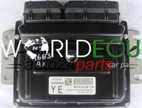 CENTRALINA MOTORE NISSAN MICRA K12 1.0 MEC32020, MEC32-020 YE M5 7Y06 - Centralina motore - WorldECU