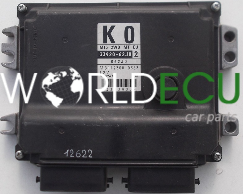 ECU ENGINE CONTROLLER SUZUKI SWIFT 1.3, 33920-62J0, 3392062J0, K0, DENSO MB112300-0383 ...