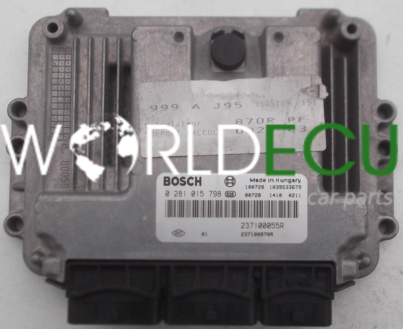 CENTRALINA MOTORE RENAULT MEGANE SCENIC 1.9 DCI BOSCH 0 281 015 798, 0281015798, 237100055R ...