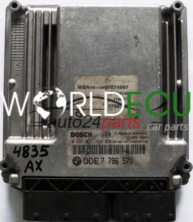CALCULATEUR MOTEUR BMW E53 X3 2.0 DIESEL BOSCH 0281011564, 0 281 011 564, DDE7796571, 7796571 ...