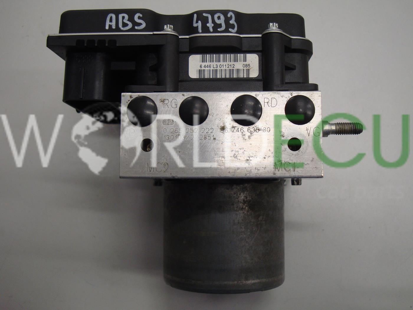 Abs Pump Module CITROEN PEUGEOT BOSCH 0265252222, 9674663580, 0265951952 - ABS PUMP MODULE ...