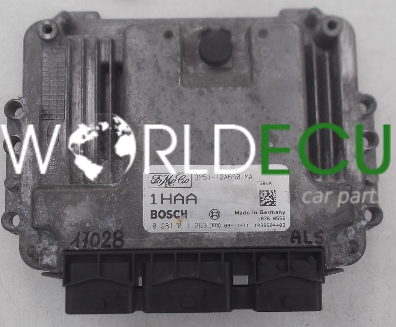 ECU ENGINE CONTROLLER FORD FOCUS C-MAX 1.6 TDCI BOSCH 0 281 011 263 ...