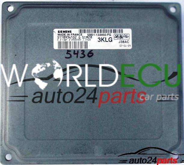 ECU ENGINE CONTROLLER FORD FOCUS 1.6 5M5112A650FG SIEMENS SIM28 ...