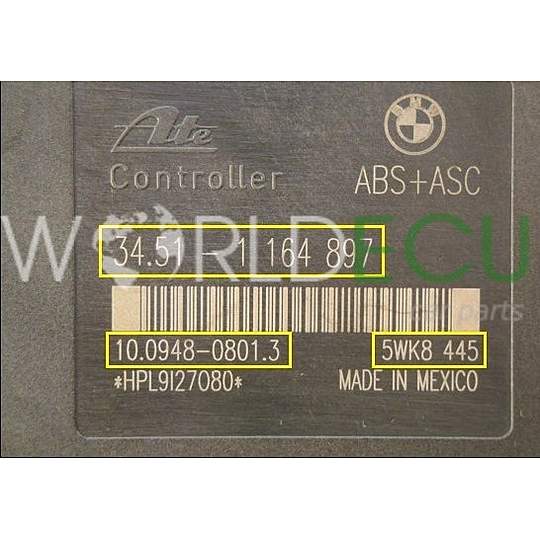POMPE HYDRAULIQUE ET CALCULATEUR d'ABS BMW 34.51-1 164 896, 34511164896 ...