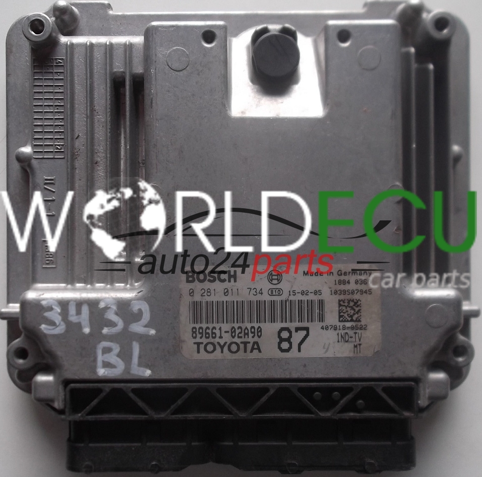 ECU ENGINE CONTROLLER TOYOTA COROLLA 1.4 D4D BOSCH 0281011734, 0 281 ...