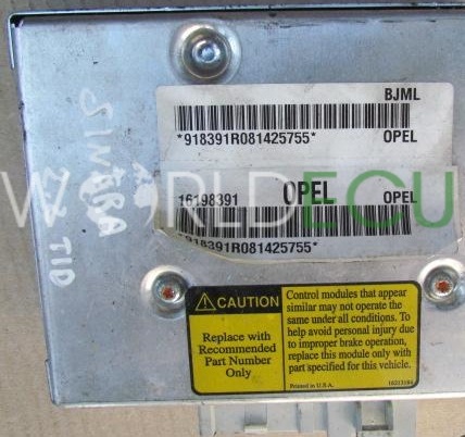 ECU CONTROLLER ABS OPEL SINTRA 16198391 BJML 16 198 391 - ECU ABS ESP ...