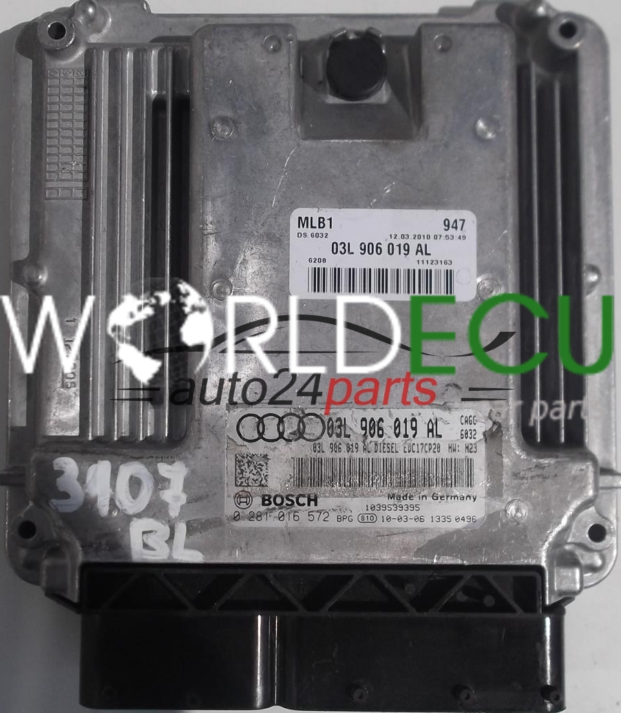 ECU ENGINE CONTROLLER AUDI A4 A5 2.0 TDI 03L906019AL, 03L 906 019AL ...