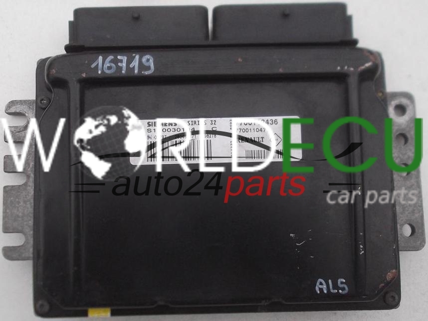 ECU ENGINE CONTROLLER RENAULT CLIO 1.2, SIEMENS S110030104 C ...