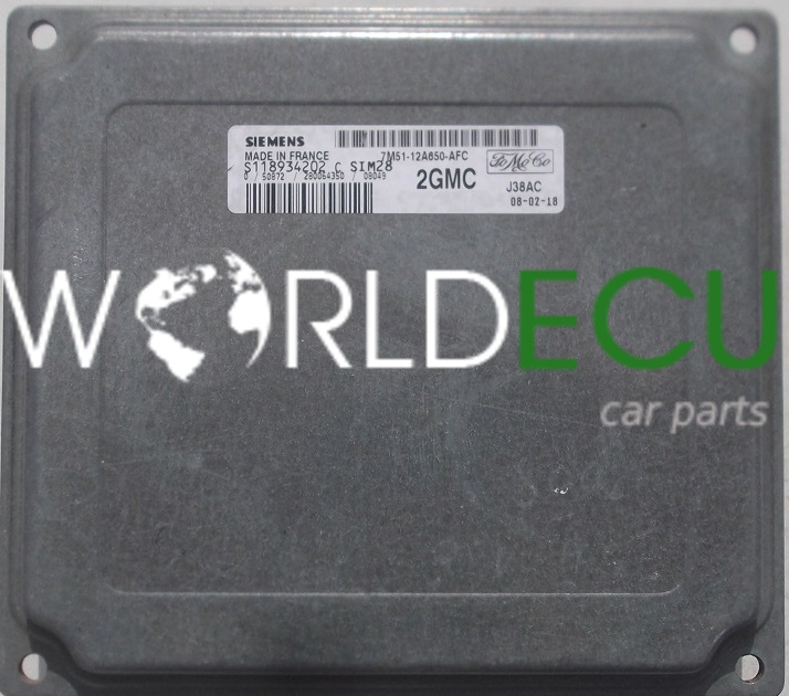 ECU ENGINE CONTROLLER FORD FOCUS C-MAX 1.6 SIEMENS S118934202 C ...