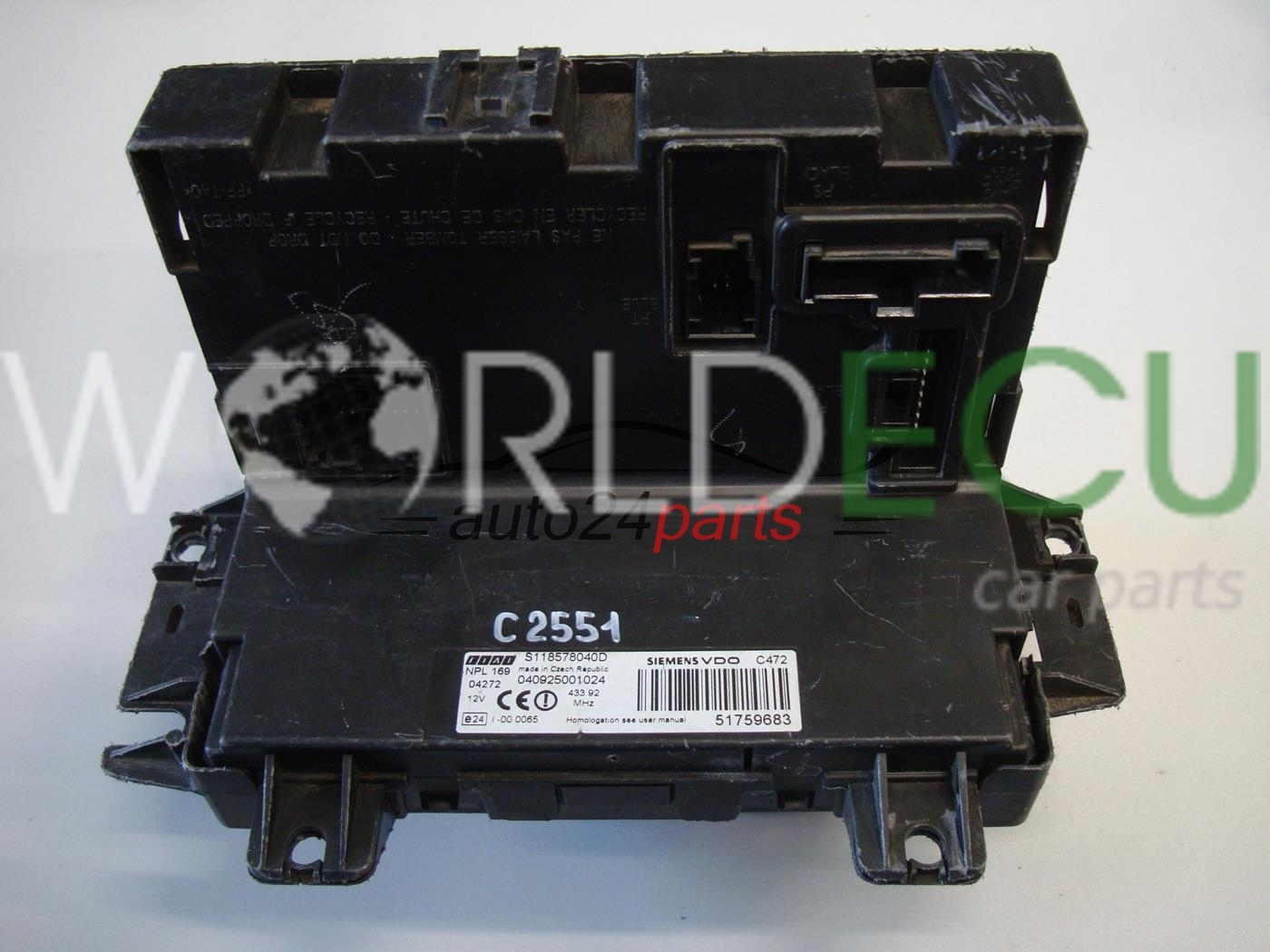 COMFORT CONTROL MODULE BSI BSM FIAT PANDA 51759683, S118578040D ...