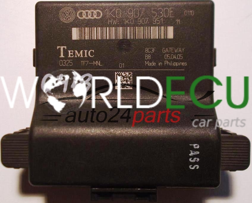 CONTROL MODULE GATEWAY VOLKSWAGEN AUDI TEMIC 1K0907530E, 1K0 907 530 E ...