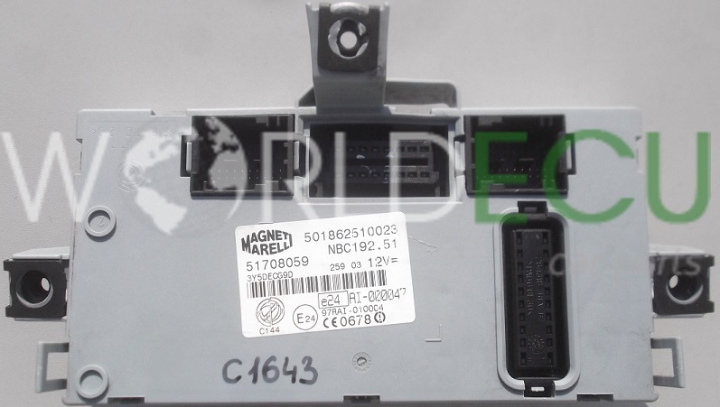 COMFORT CONTROL MODULE BSI FIAT STILO 51708059, 501862510023 - COMFORT ...