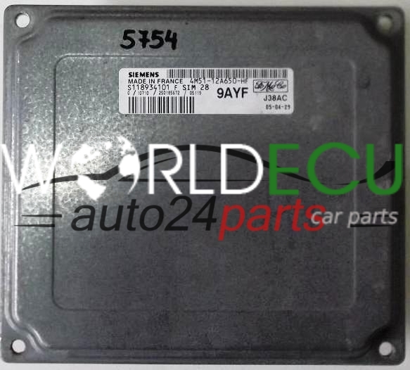 ECU ENGINE CONTROLLER FORD FOCUS FIESTA SIEMENS S118934101 F ...