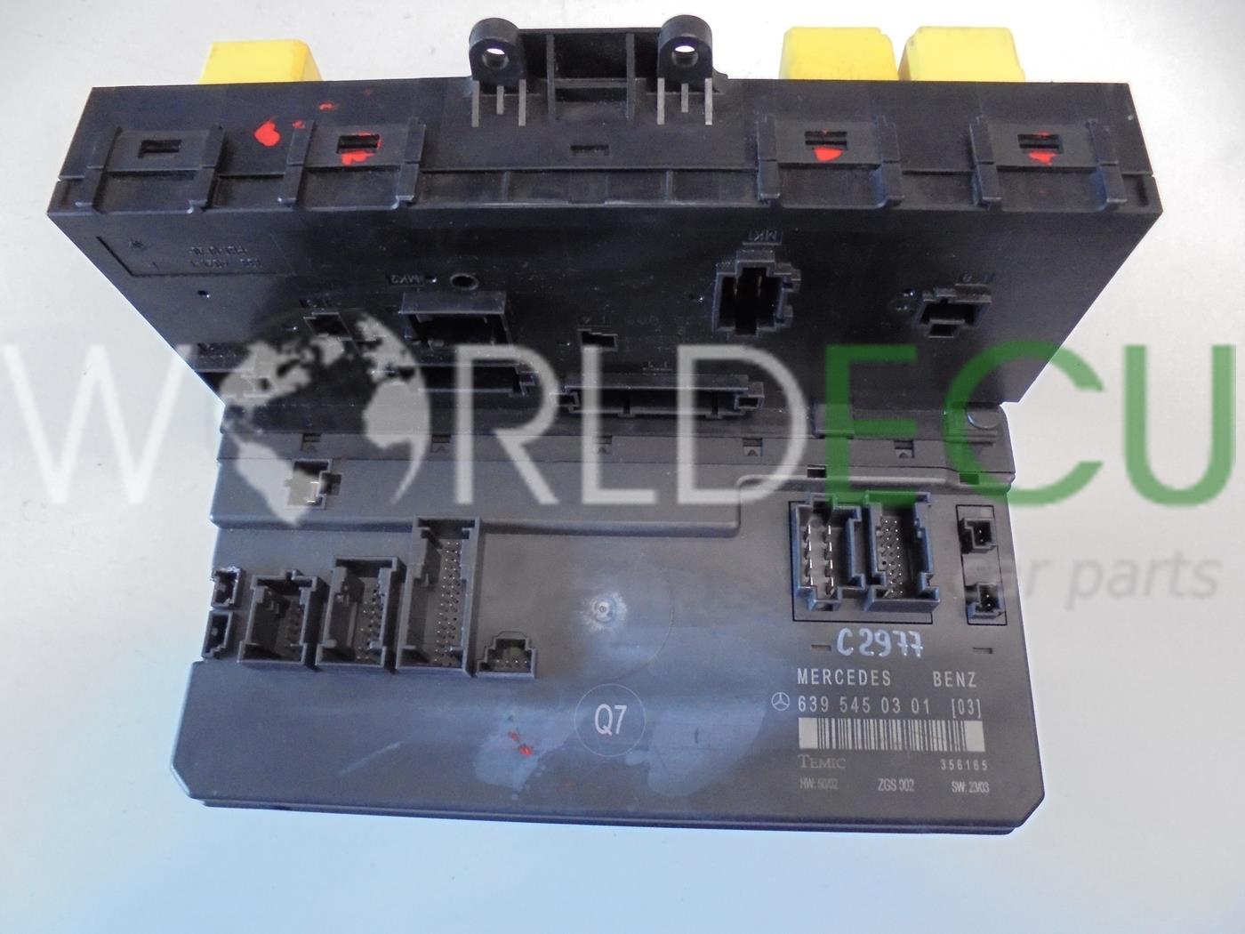 COMFORT CONTROL MODULE MERCEDES VITO TEMIC 356165, 639 545 03 01[03 ...