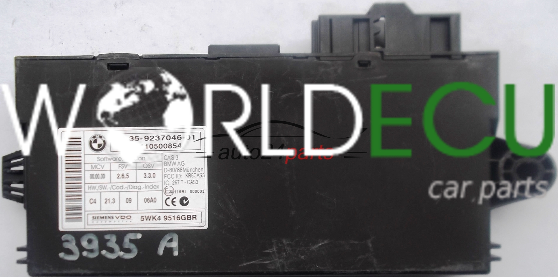 CAS CONTROL MODULE 3 BMW 6135923704601, 61.35-9237046-01, 5WK49516GBR ...