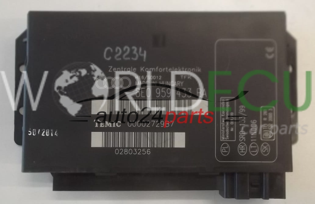 COMFORT CONTROL MODULE BSI BSM AUDI 8E0 959 433 BA, 8E0959433BA ...