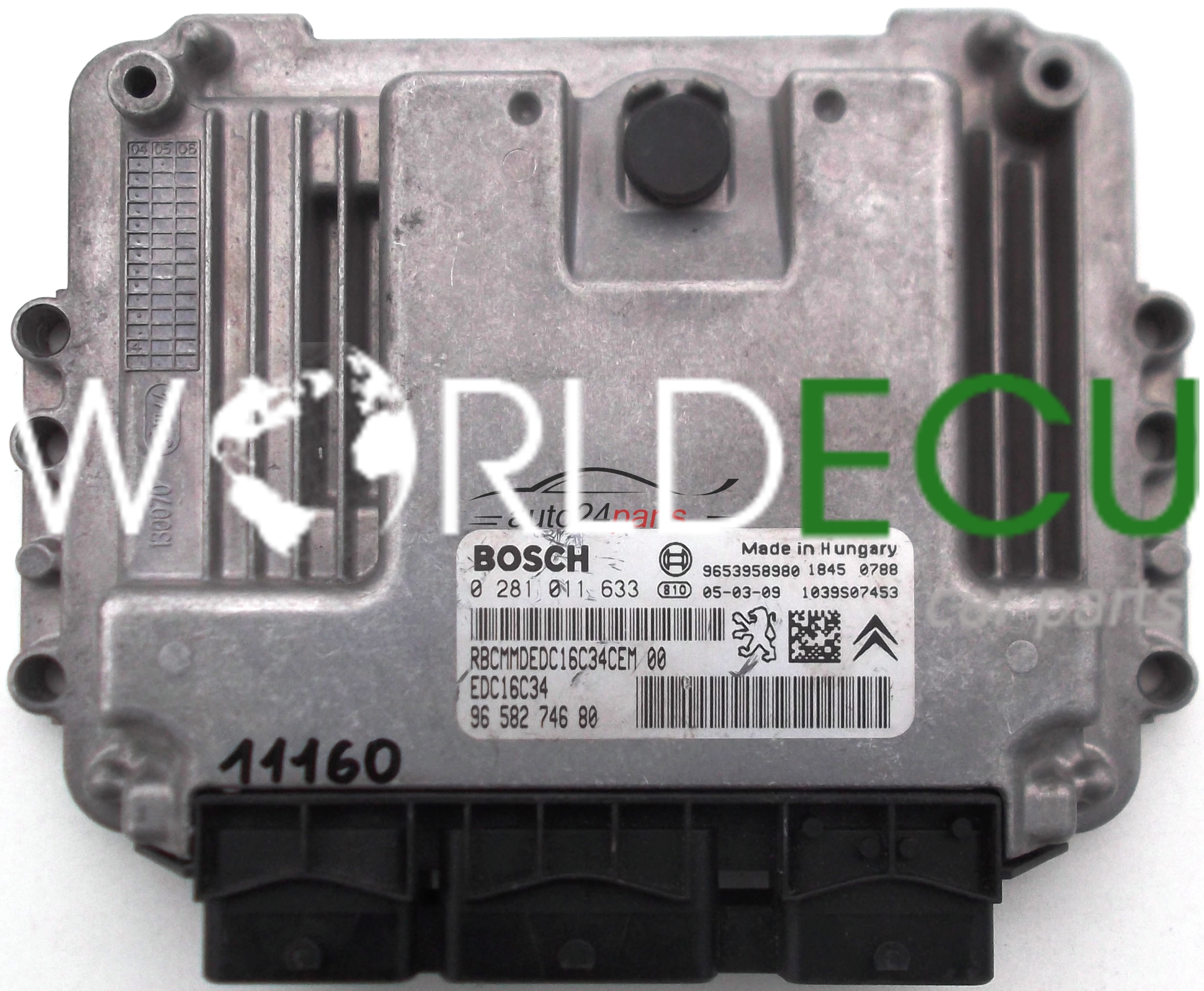 ECU ENGINE CONTROLLER CITROEN PEUGEOT 407 1.6 HDI BOSCH 0 281 011 633 ...