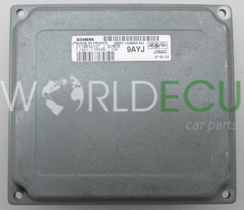 ECU Engine control unit FORD FIESTA 1.6 SIEMENS S118934101 J ...