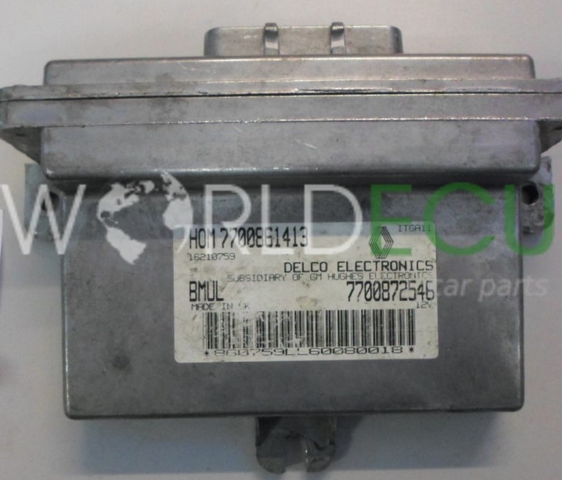 ECU Engine control unit RENAULT CLIO Delco 16210759, HOM 7700861413 ...