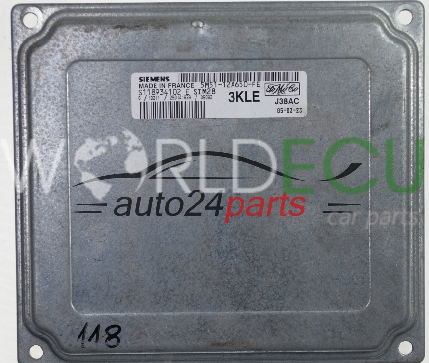 ECU Engine control unit FORD 5M51-12A650-FE, 5M5112A650FE, S118934102E ...