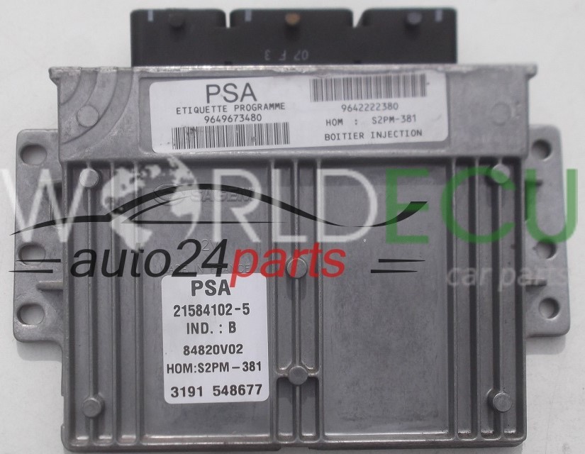 ECU ENGINE CONTROLLER CITROEN C2 C3 SAGEM 21584102-5, 215841025 ...