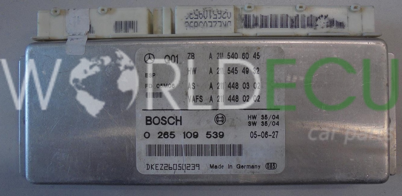 ECU CONTROLLER ABS ESP MERCEDES 0265109539 A2115406045 A2115454932 ...