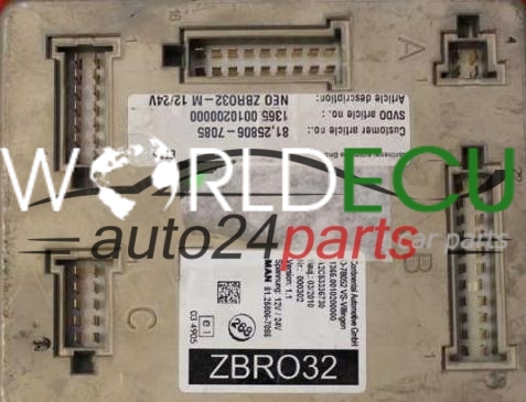 ECU ENGINE CONTROLLER MAN 81,25806-7085, 81258067085, ZBR 032, ZBR032 ...