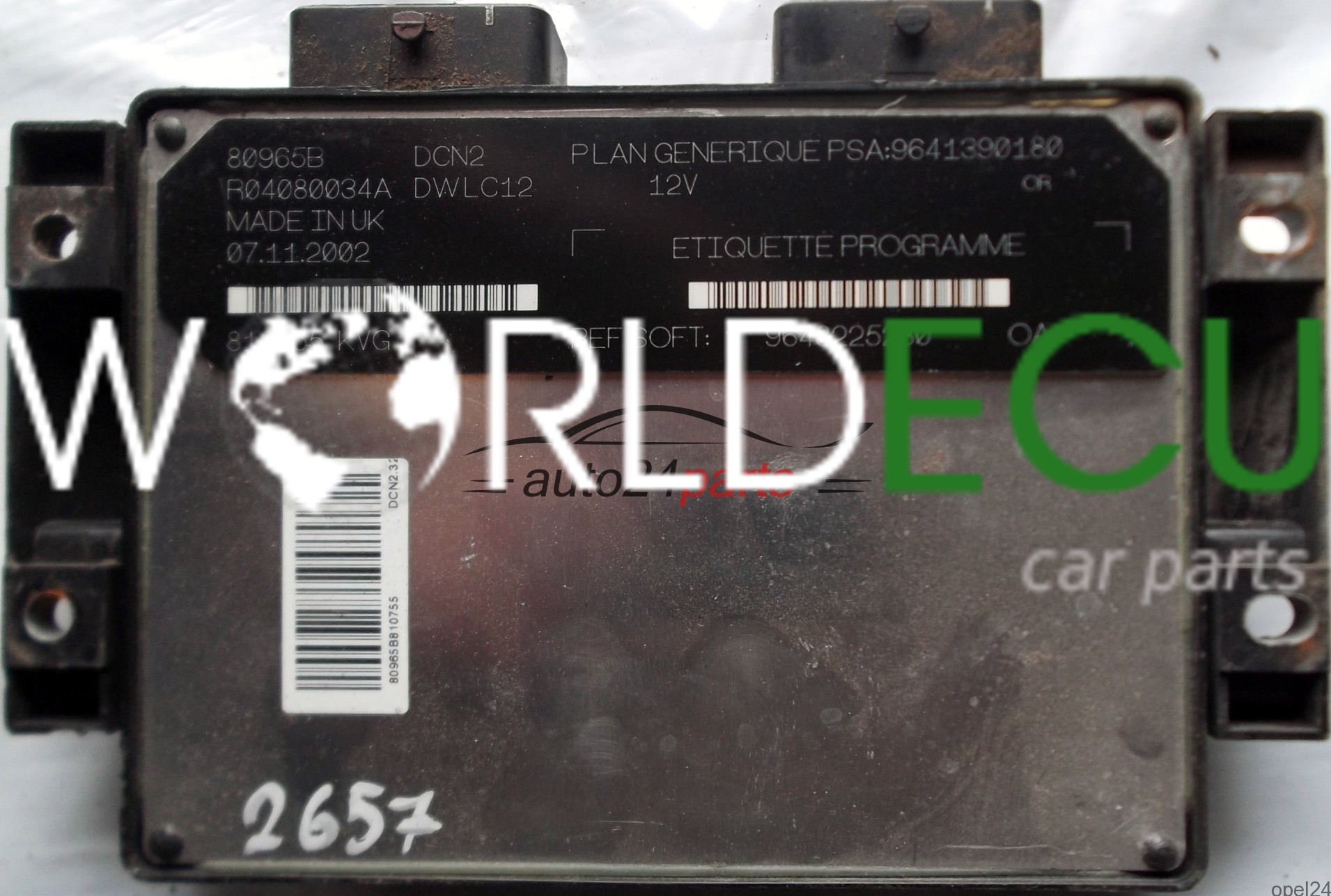 ECU ENGINE CONTROLLER CITROEN PEUGEOT 1.9 LUCAS R04080034A PSA ...