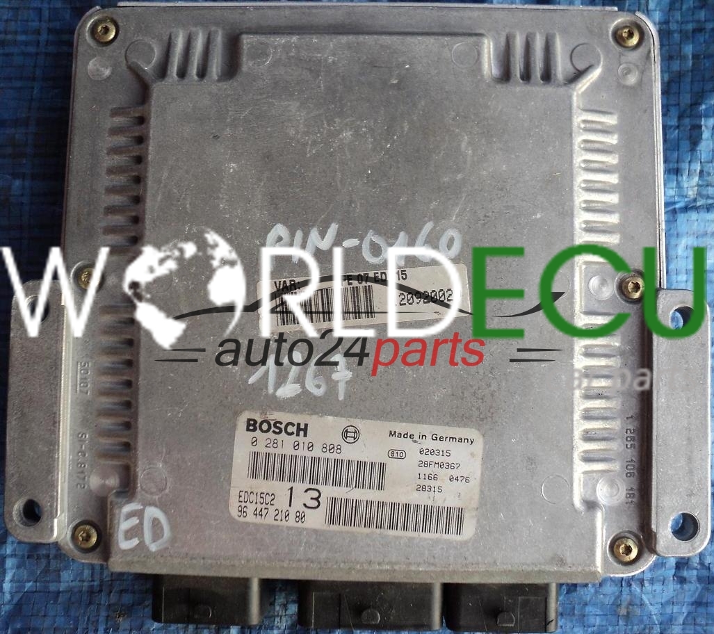 ECU ENGINE CONTROLLER CITROEN C5 2.0 HDI BOSCH 0281010808, 0 281 010 ...