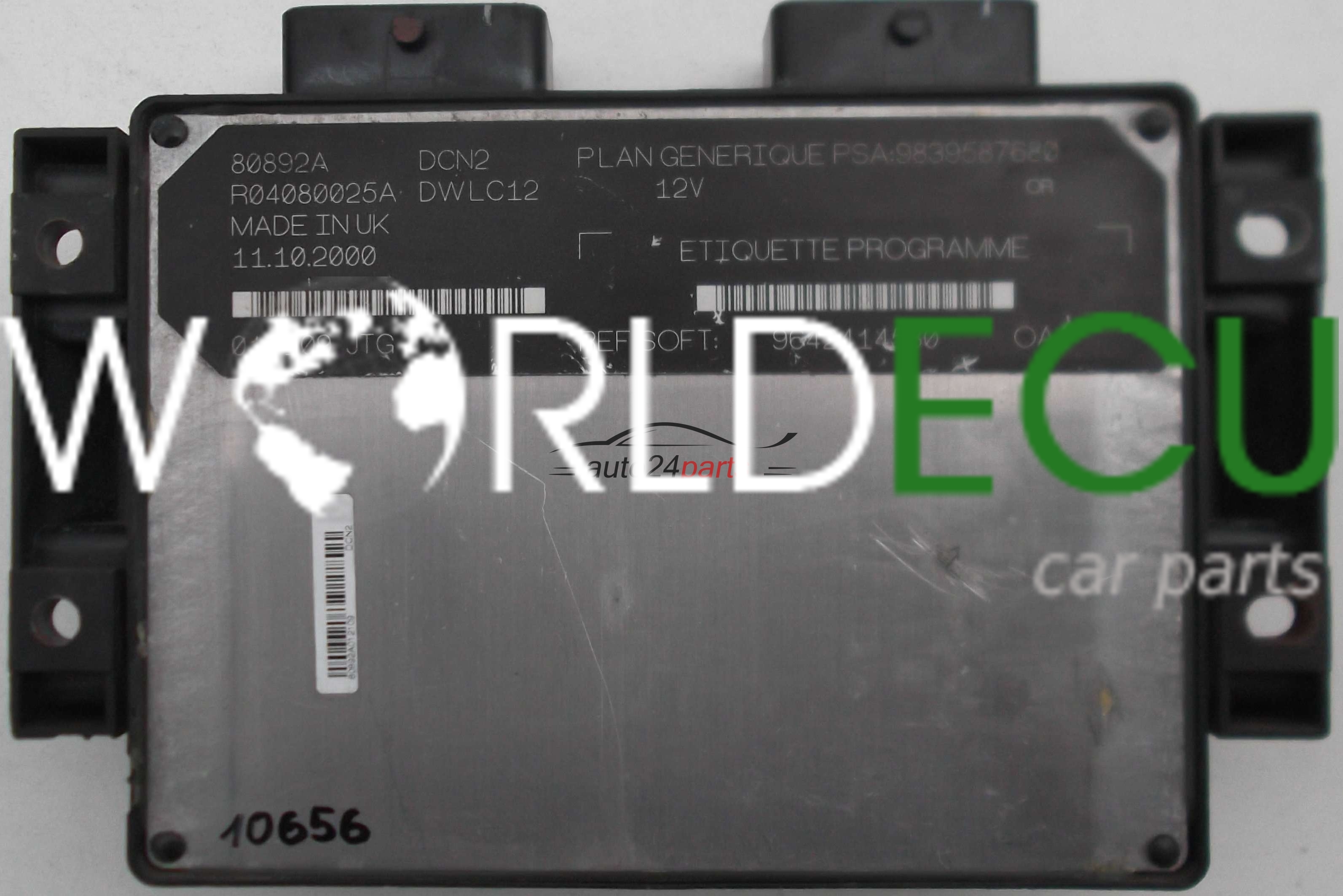 ECU ENGINE CONTROLLER CITROEN PEUGEOT 1.9 D R04080025A, SOFT 9642414580 ...