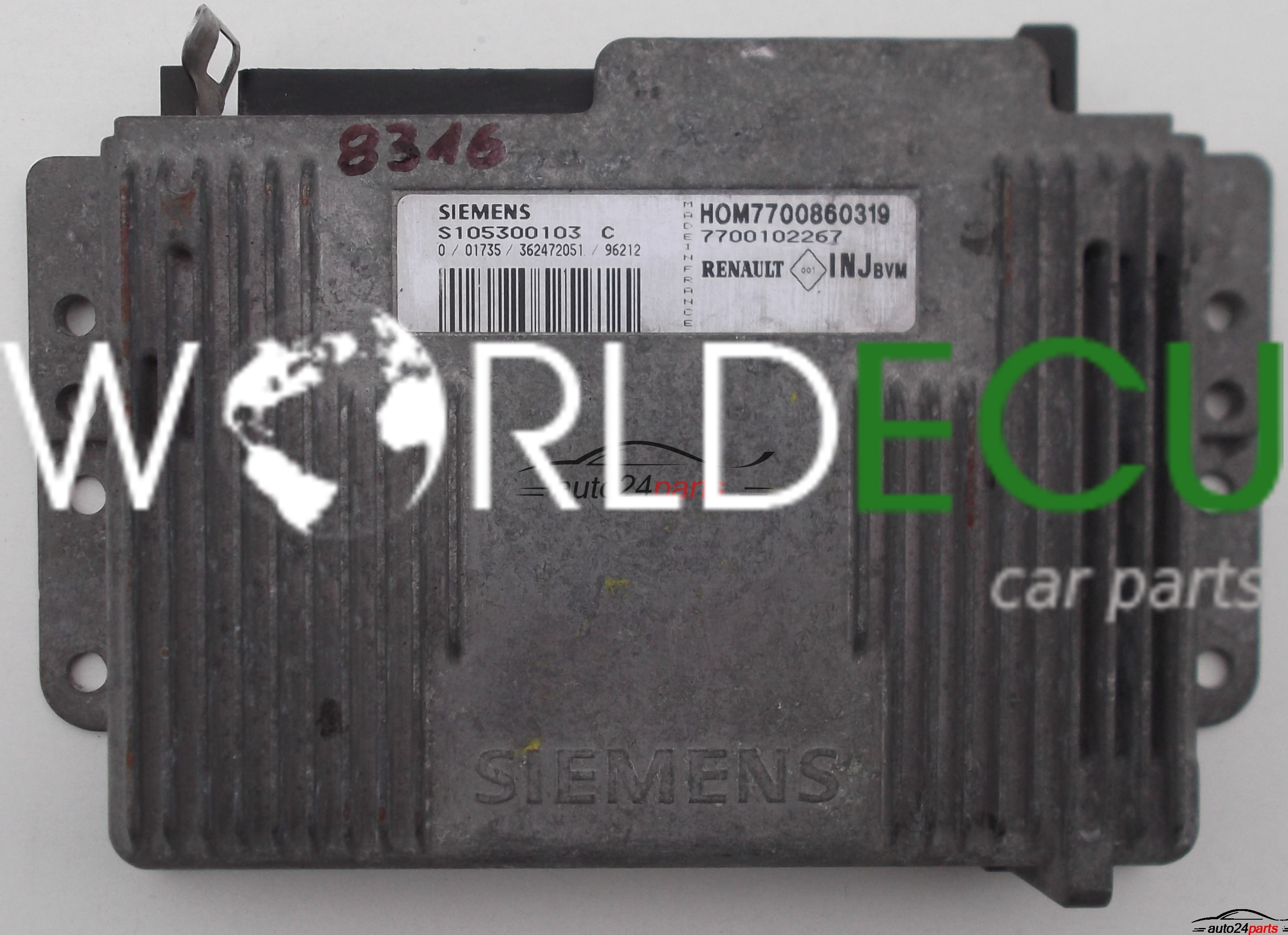 ECU ENGINE CONTROLLER RENAULT MEGANE 1.6 8V, S105300103 C ...