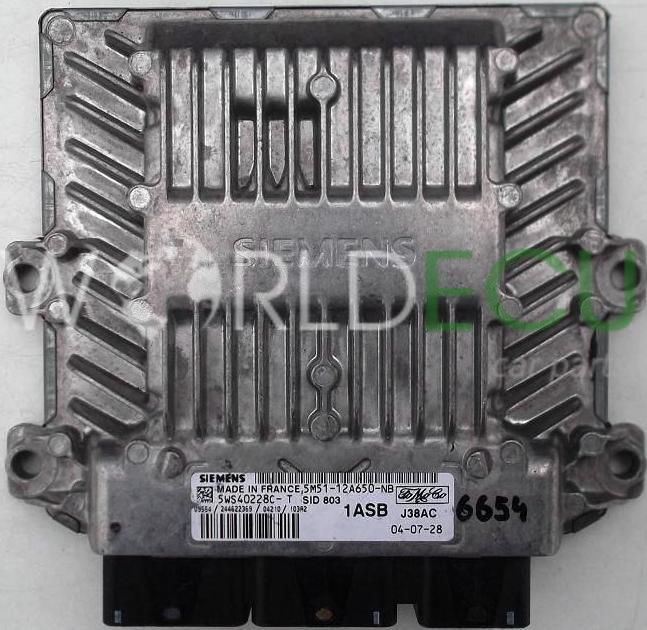 ECU Engine control unit FORD FOCUS 2.0 TDCI SIEMENS 5WS40228C-T ...