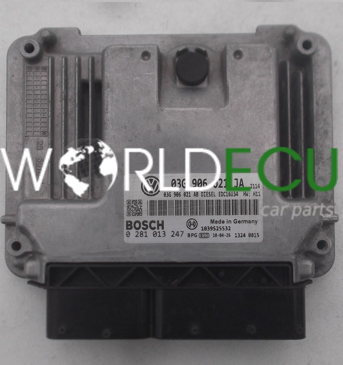 ECU ENGINE CONTROLLER VW VOLKSWAGEN CADDY 2.0 TDI 03G906021JA, 03G 906 ...