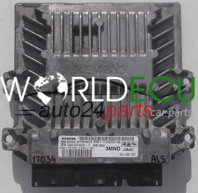 ECU ENGINE CONTROLLER FORD FOCUS C-MAX 2.0 TDCI SIEMENS 5WS40162D-T ...