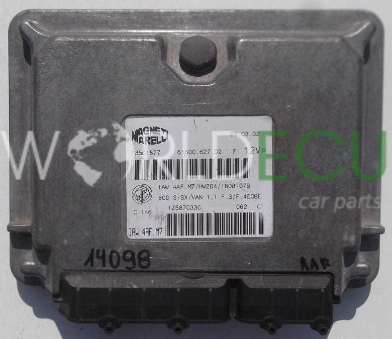 ECU ENGINE CONTROLLER FIAT SEICENTO 600 1.1 MPI IAW4AFM7, IAW4AF.M7 ...