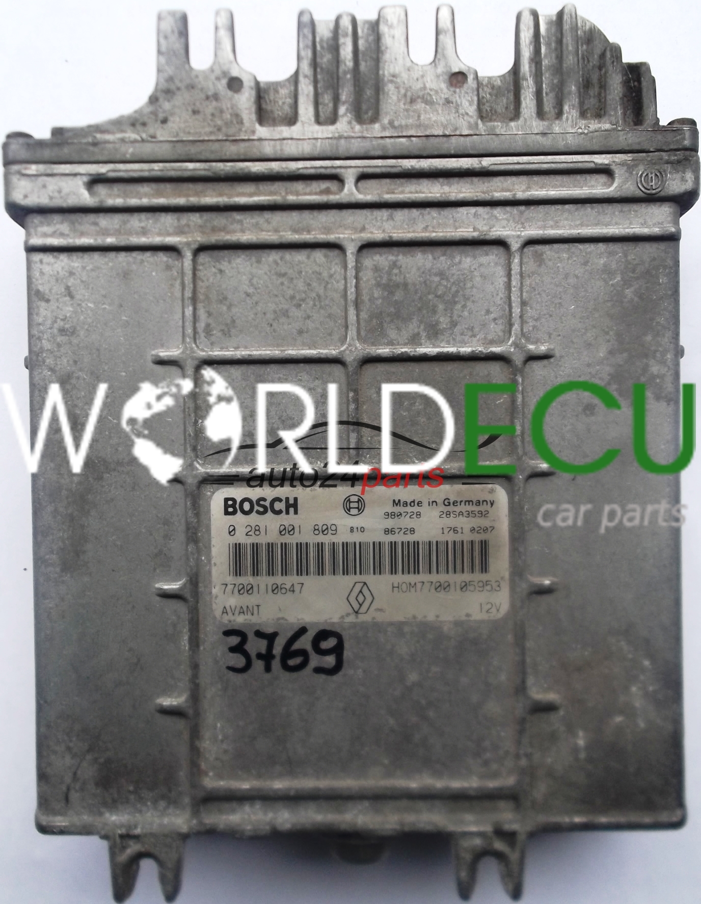 ECU ENGINE CONTROLLER RENAULT MEGANE SCENIC 1.9 TDI BOSCH 0281001809, 0 ...