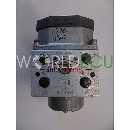 ABS PUMPE BLOCK HYDRAULIKPUMPE STEUERGERÄT FIAT DUCATO BOSCH 0 265 220 694, 0265220694, 51726121 ...