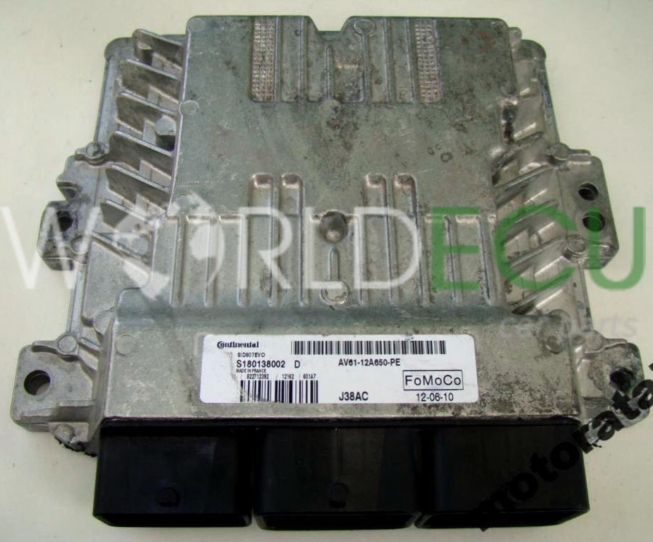 ECU Engine control unit FORD 1.6 HDI Continental S180138002 D ...
