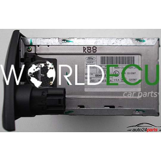 RADIO CD 6000 CD TUNER LHD RDS EON FORD 3S51-18C815-CA / 3S5118C815CA ...